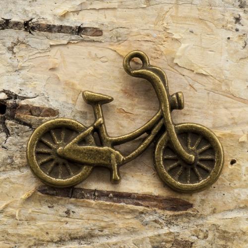 Berlock Cykel 26x18 mm, Antikbrons (3st) - Billigt hos Pärlgrossisten